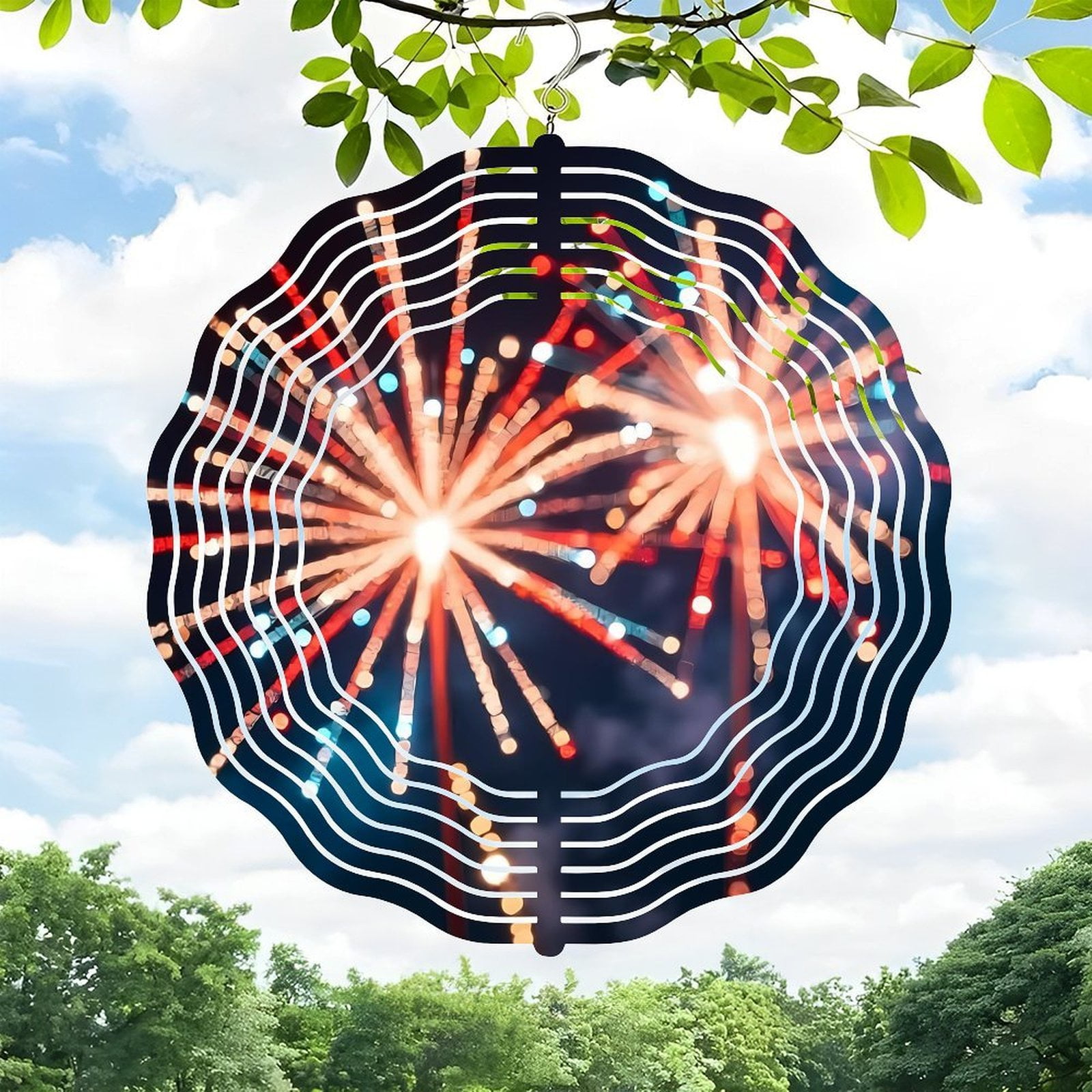 Vibrant 3D Metal Hanging Wind Spinners for Yard & Garden - Colorful ...
