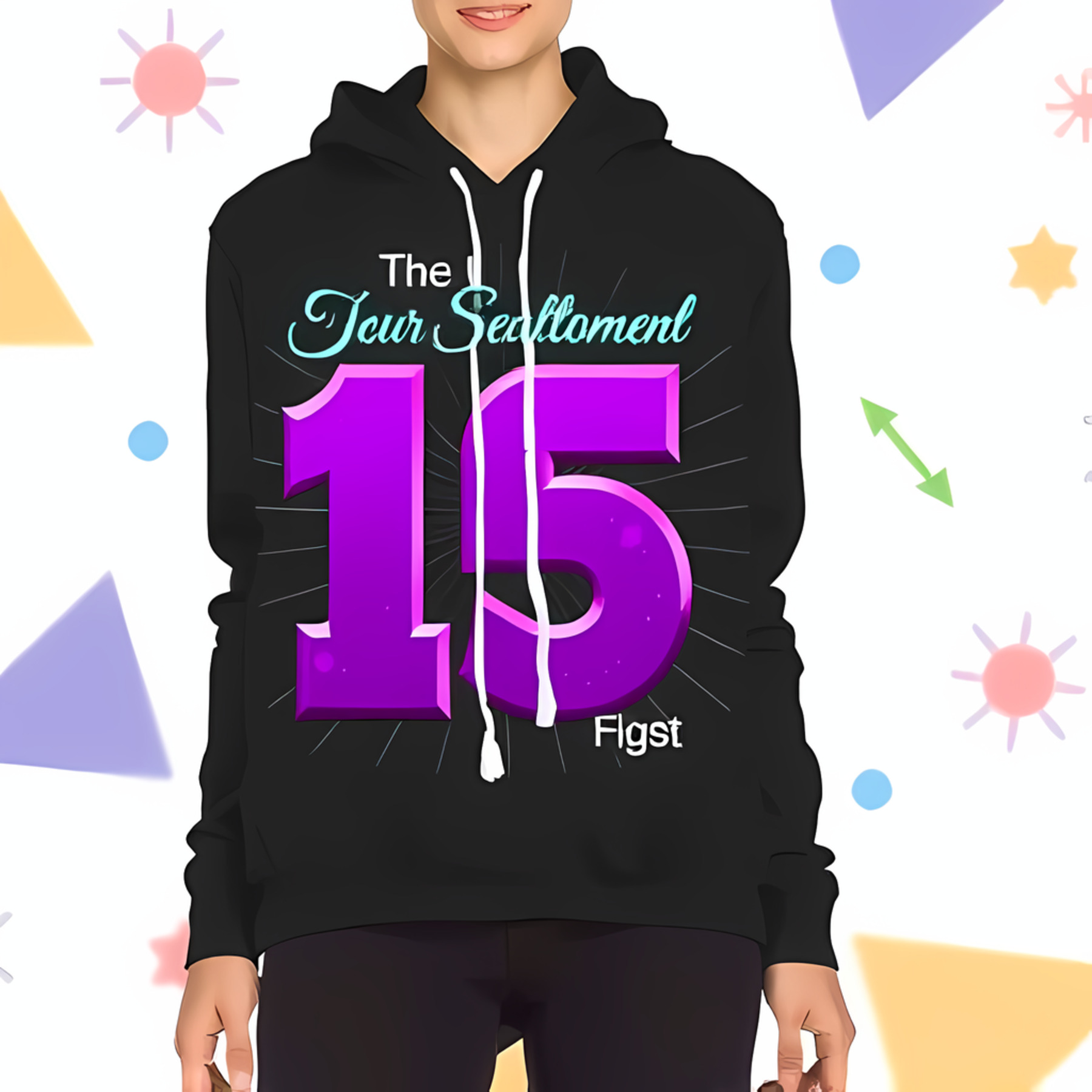 Vibrant 3D Purple Number 15 Hoodie - "The Tour Sealtoment" Script ...