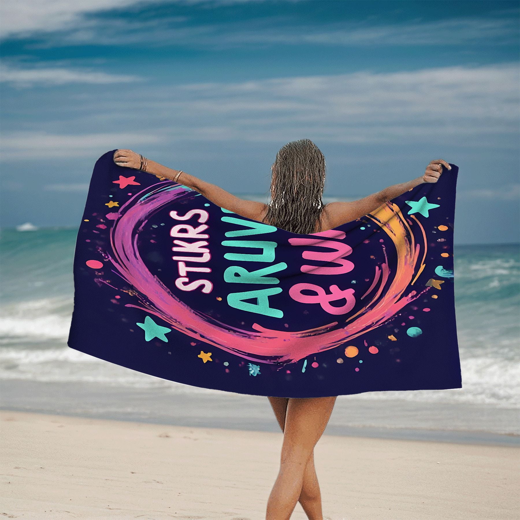 Vibrant Abstract Circular Pattern Towel - Colorful Beach Pool & Travel ...