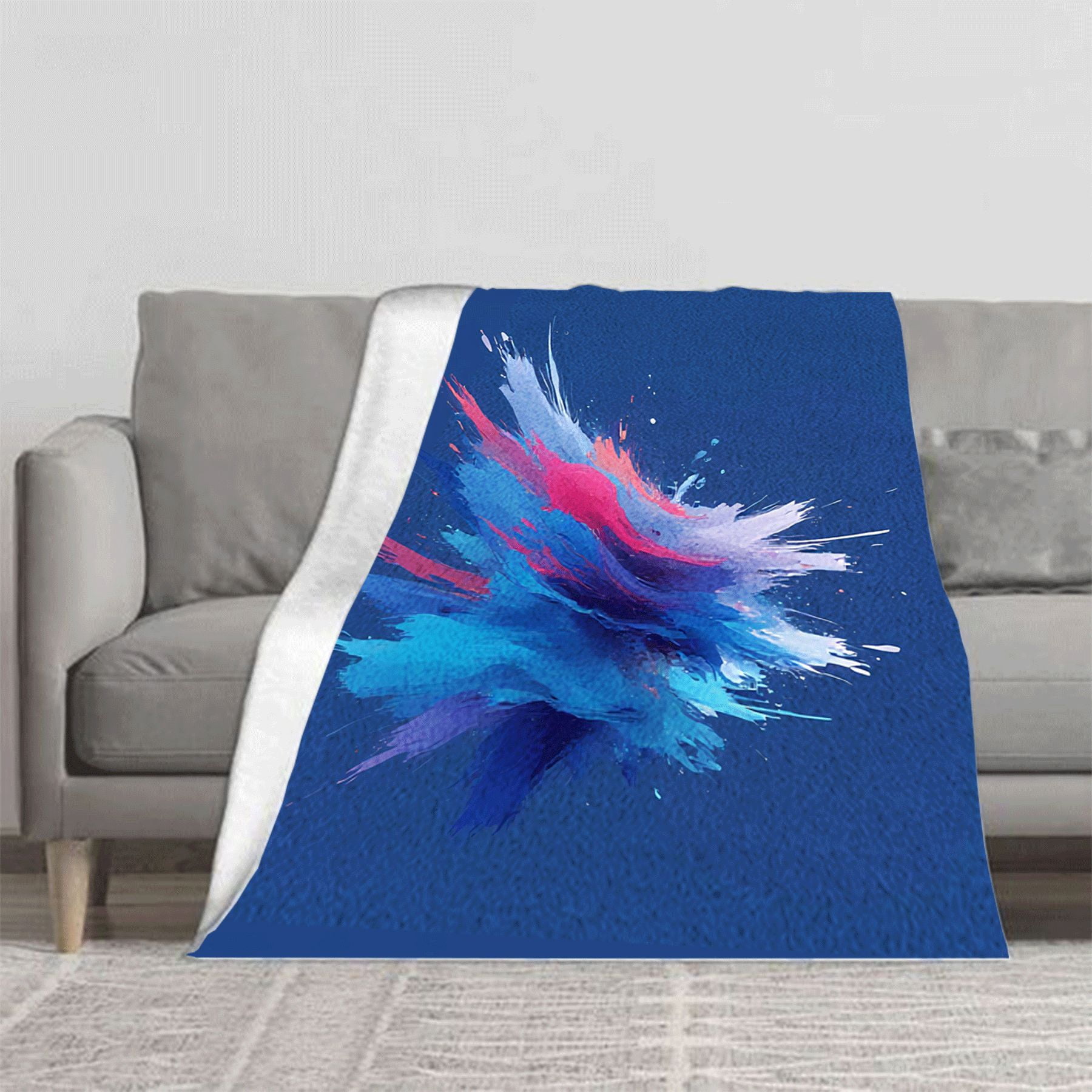 Vibrant Abstract Explosion Flannel Blanket - Soft Cozy Warm Design for ...