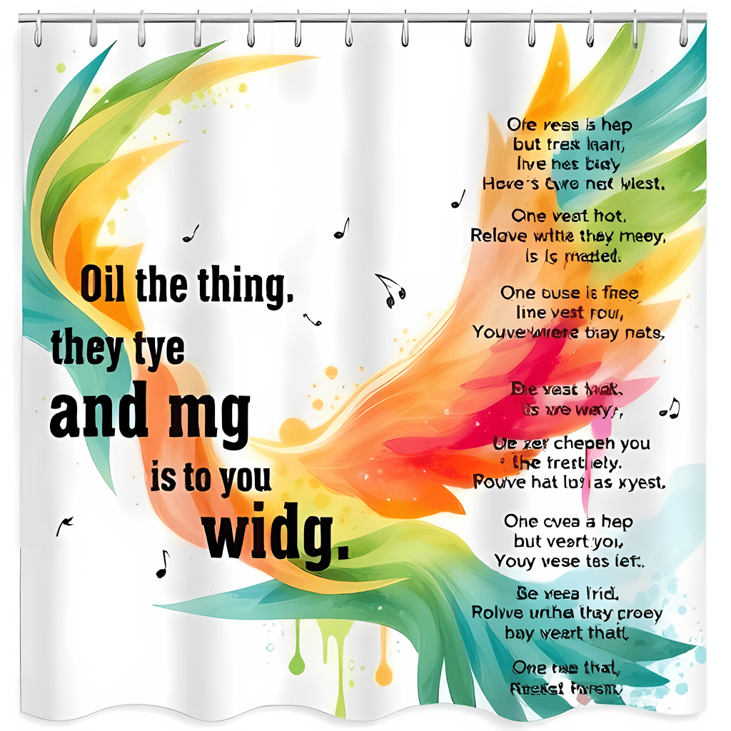 Vibrant Abstract Phoenix Shower Curtain with Musical Notes & Cryptic ...