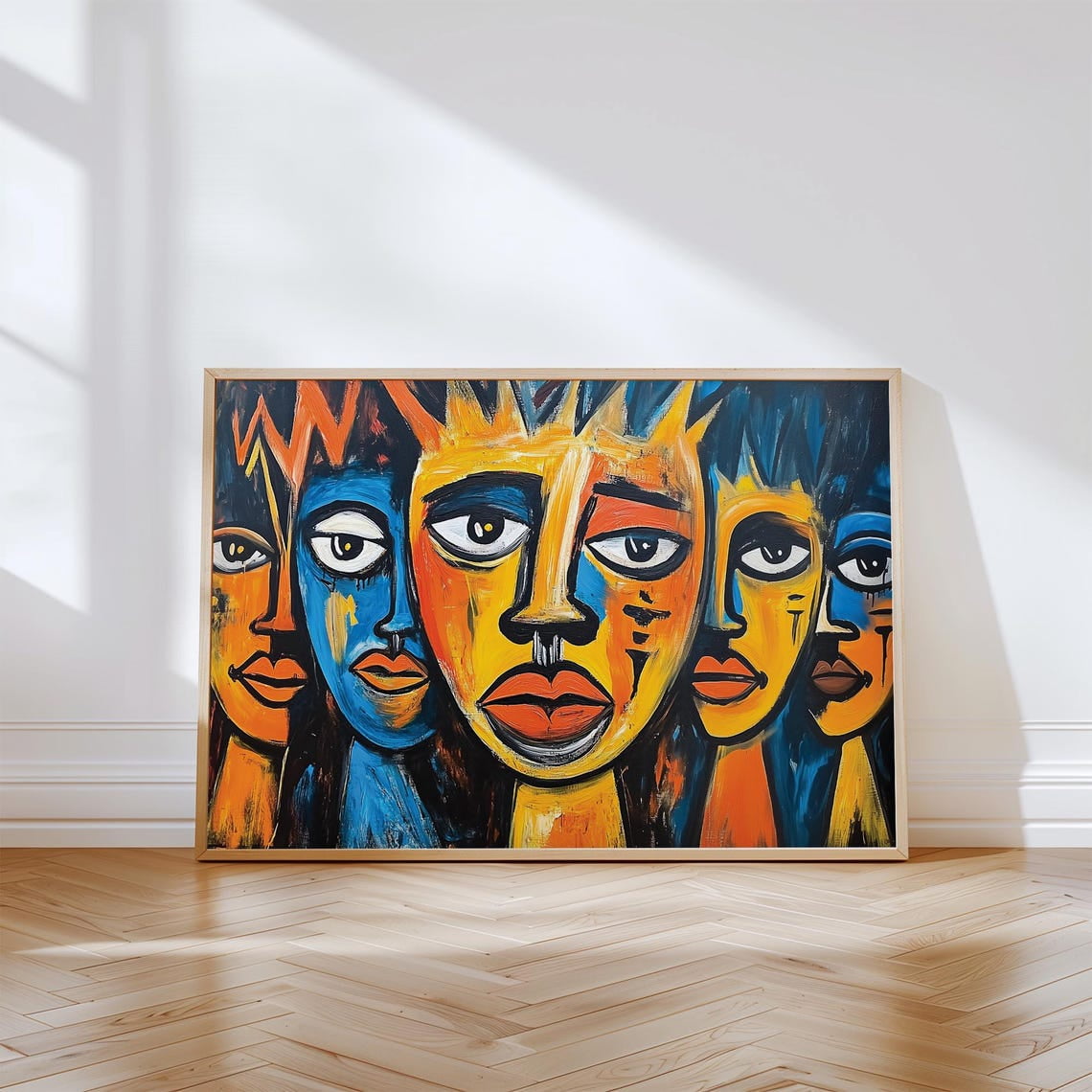 Vibrant African Abstract Wall Art Tribal Colourful Faces Poster Unique ...