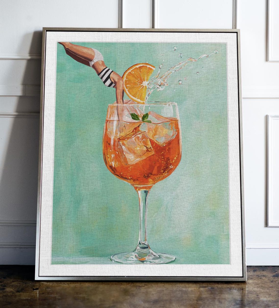 Vibrant Aperol Spritz Retro Art Print: Bar Decor Cocktail Poster With ...