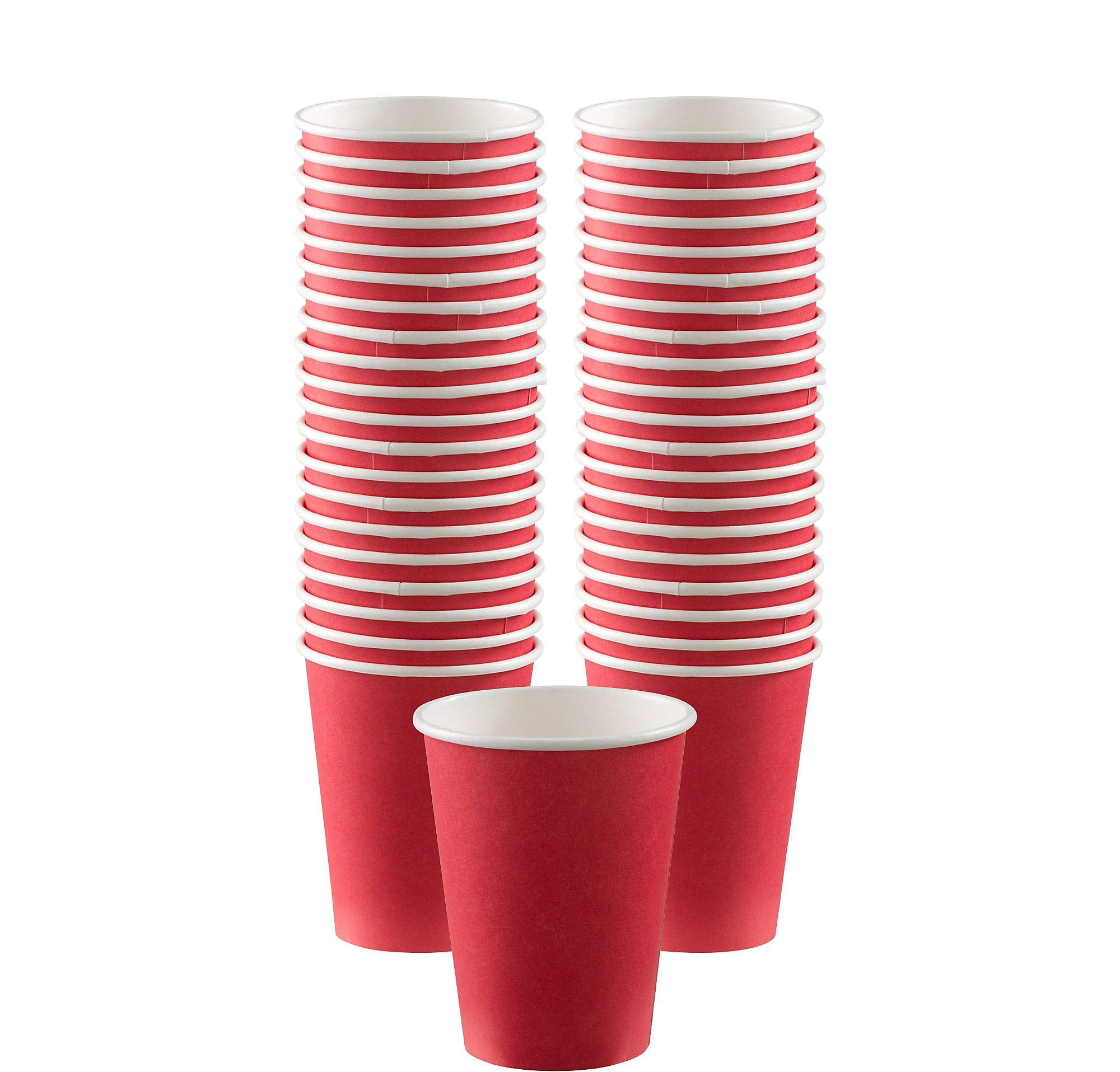Vibrant Apple Red Paper Cups (Pack of 50) - 12 oz. - Perfect for ...