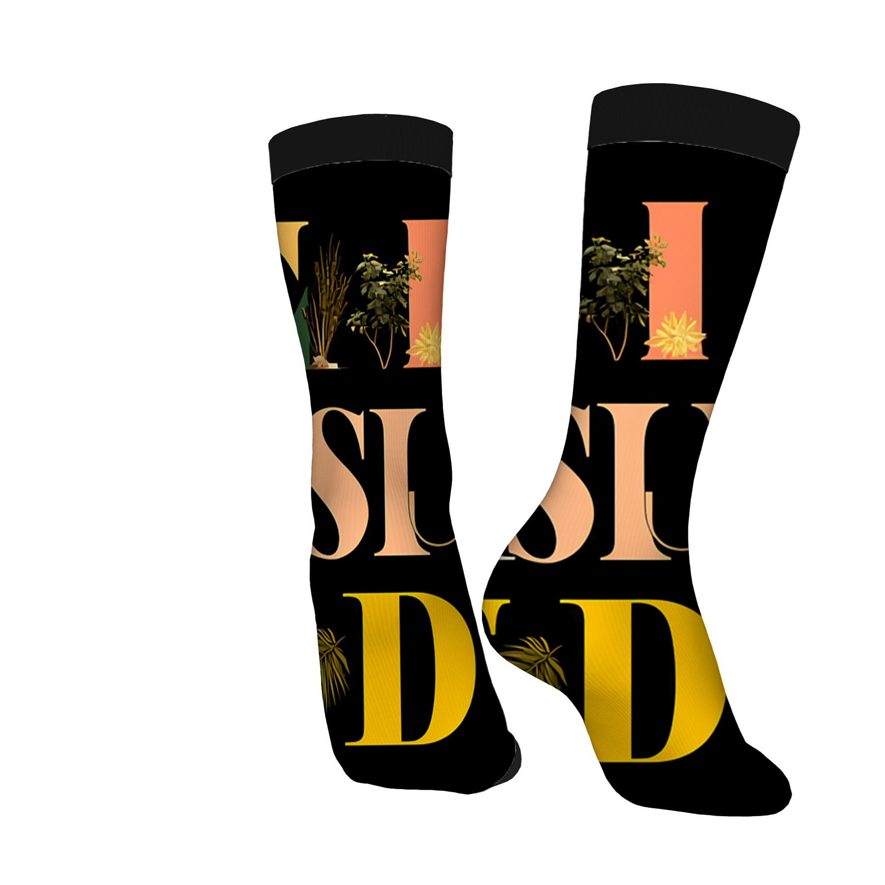 Vibrant Artistic Socks - 2 Pairs of Unisex Trendy Socks with Geometric ...