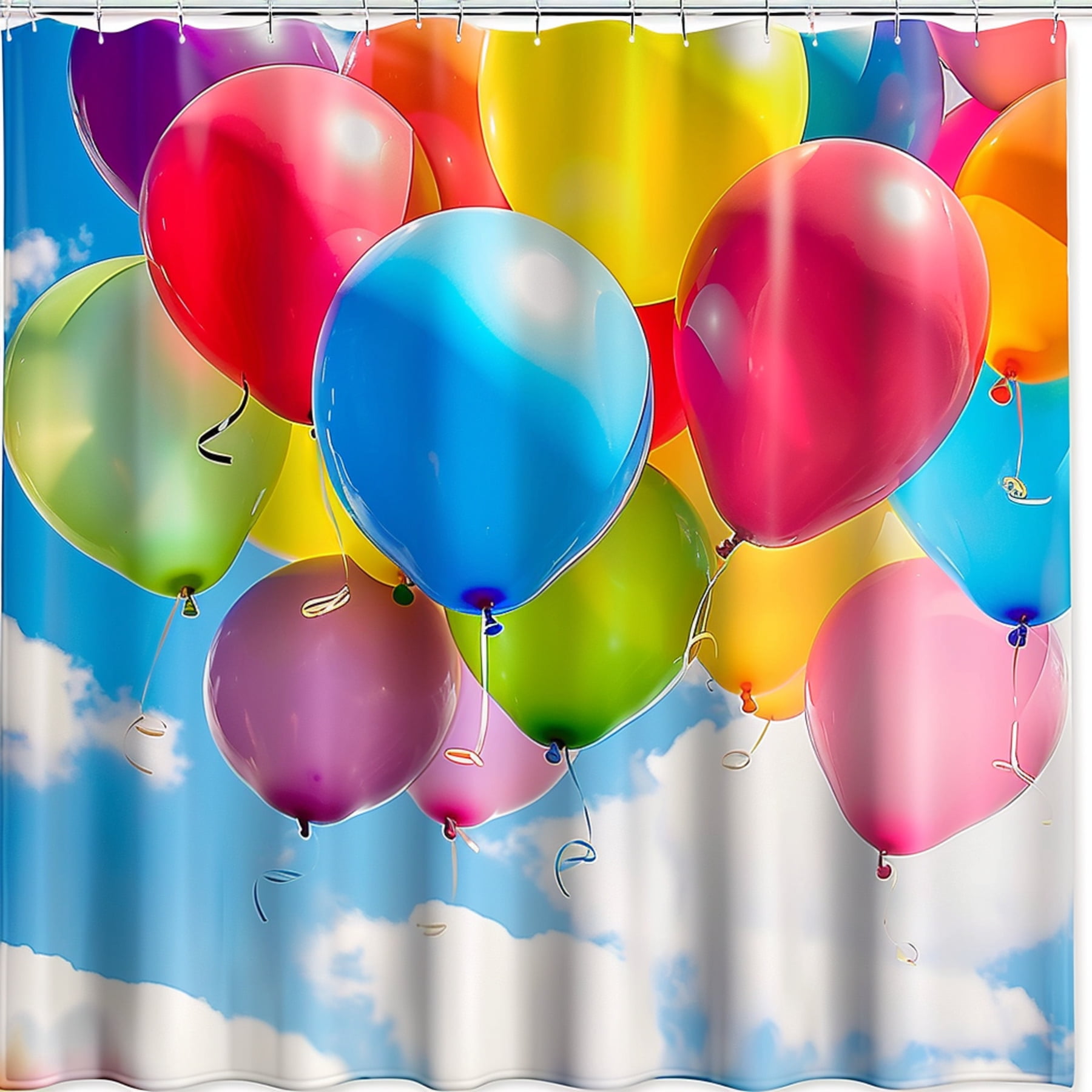 Vibrant Balloons Shower Curtain: Bring a pop of color to your bathroom ...