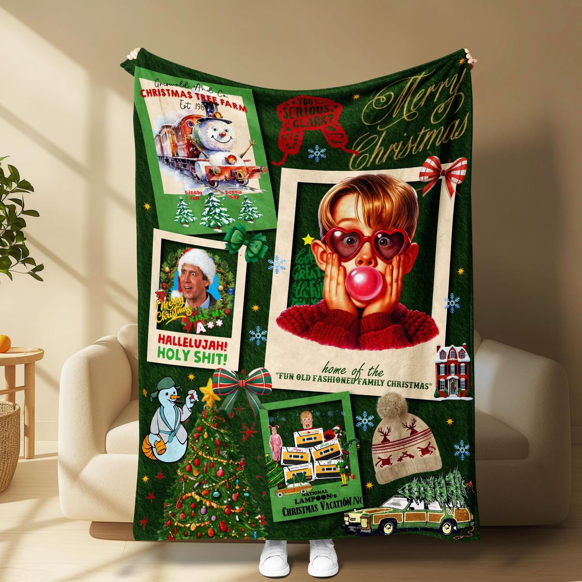 [Vibrant Bazaar] Christmas Movie Flannel Blanket Soft Cozy Warm Throw ...