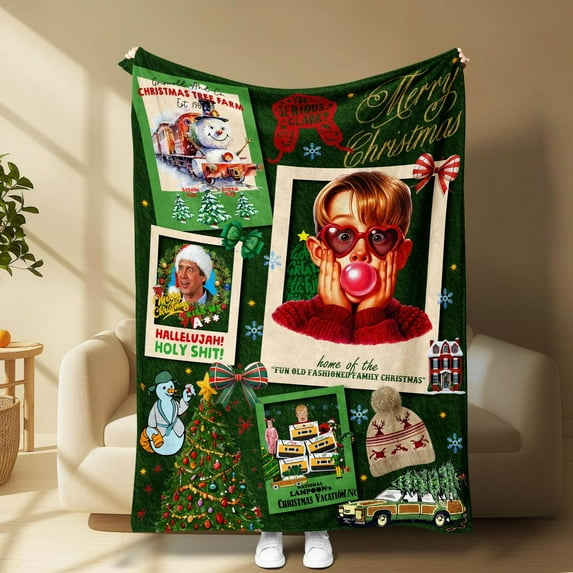 [Vibrant Bazaar] Christmas Movie Flannel Blanket Soft Cozy Warm Throw ...