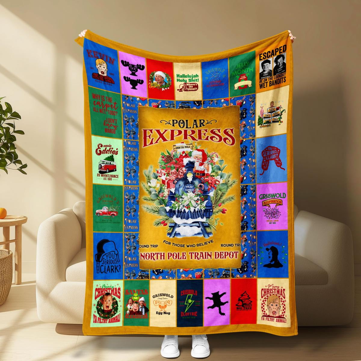 [Vibrant Bazaar] Polar Express Christmas movie blanket featuring the ...