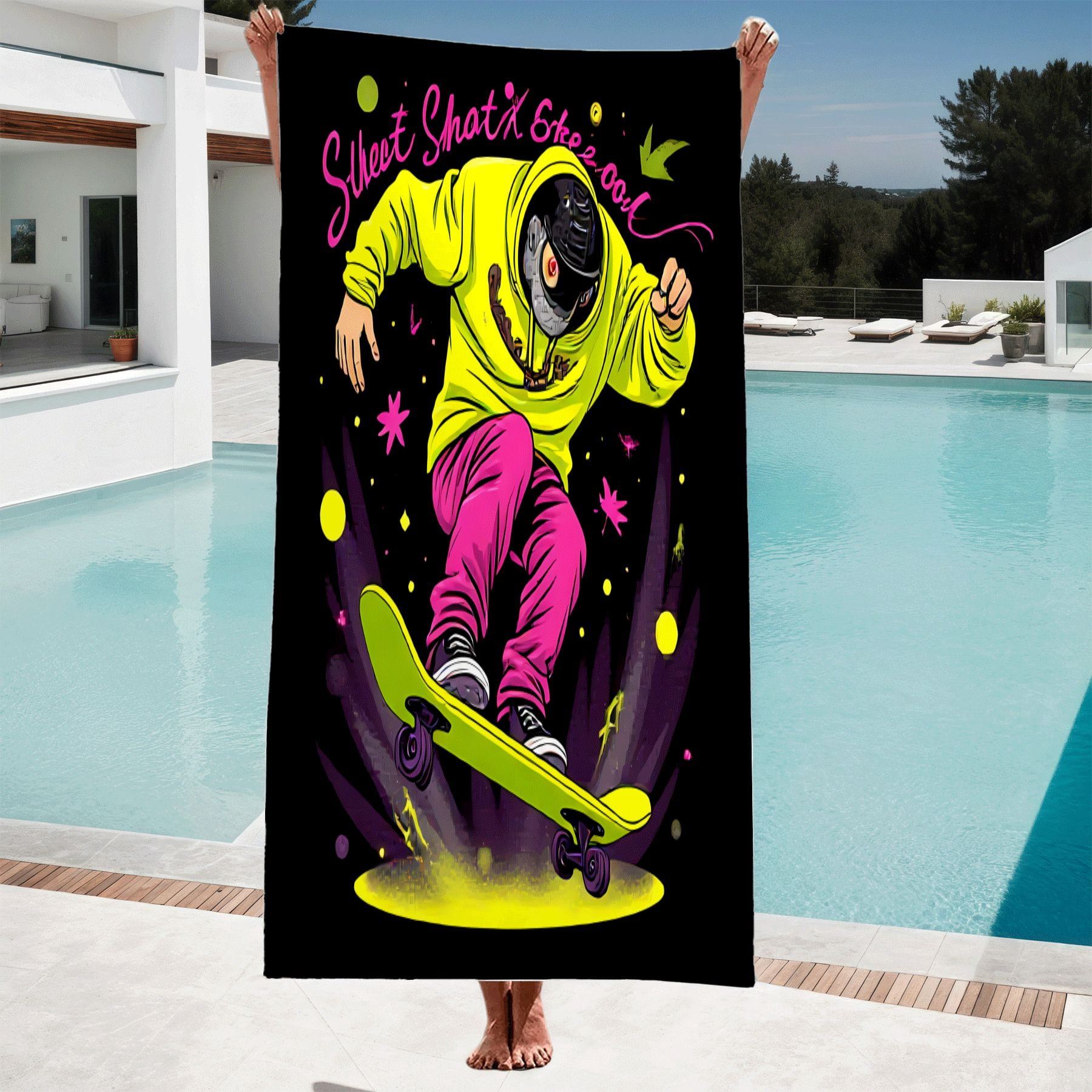 Vibrant Beach Towel for Women - Colorful Star Pattern Soft Bath & Pool ...