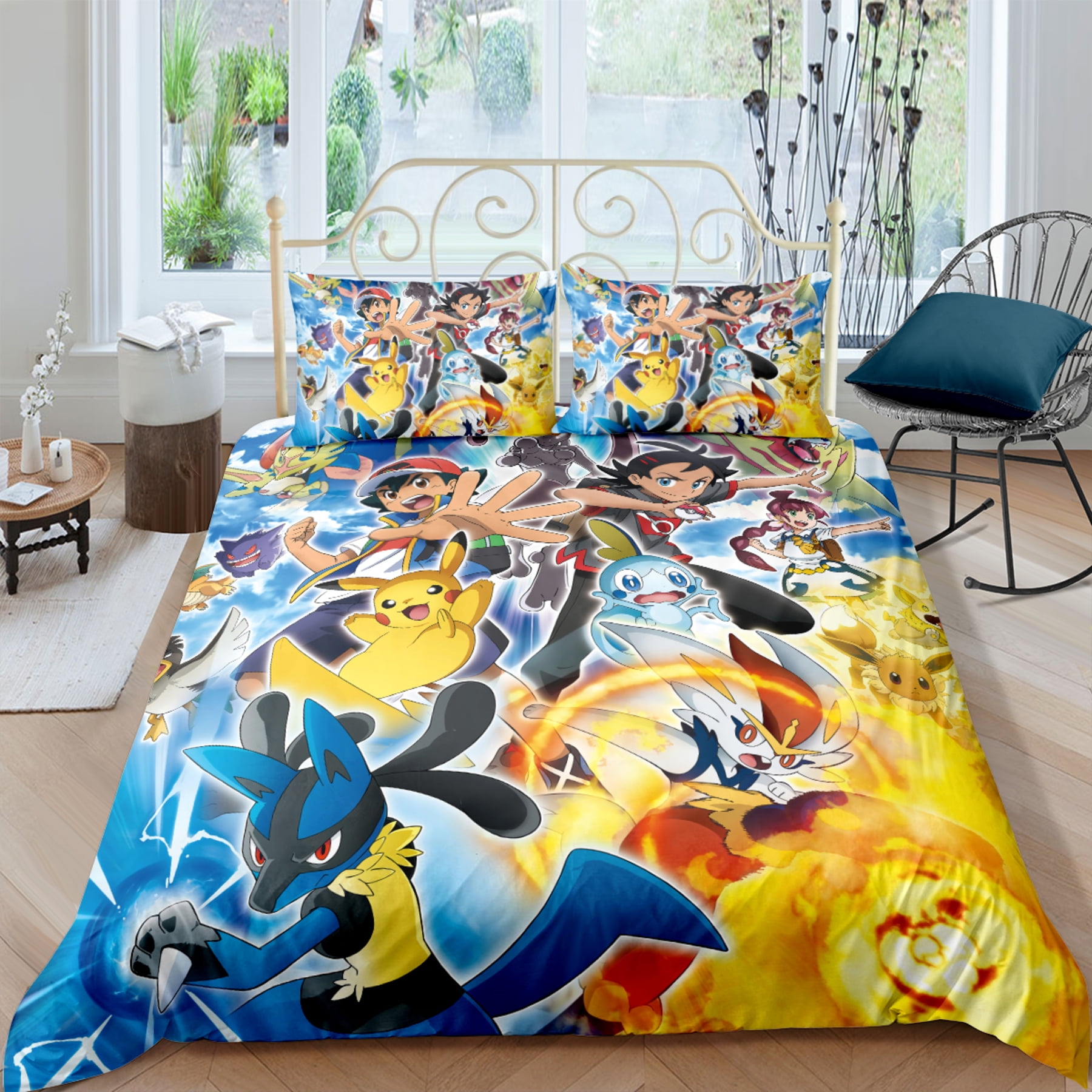 Vibrant Bedding Set with Ash & Friends - Comforter & 2 Pillowcases ...
