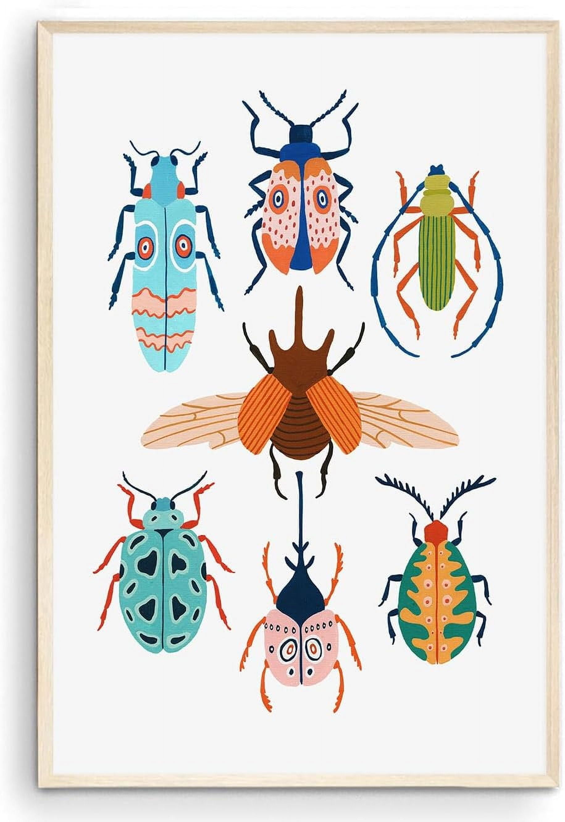 Vibrant Beetle Wall Art, Beetle Insect Print, Kids Room Decor, Animal ...