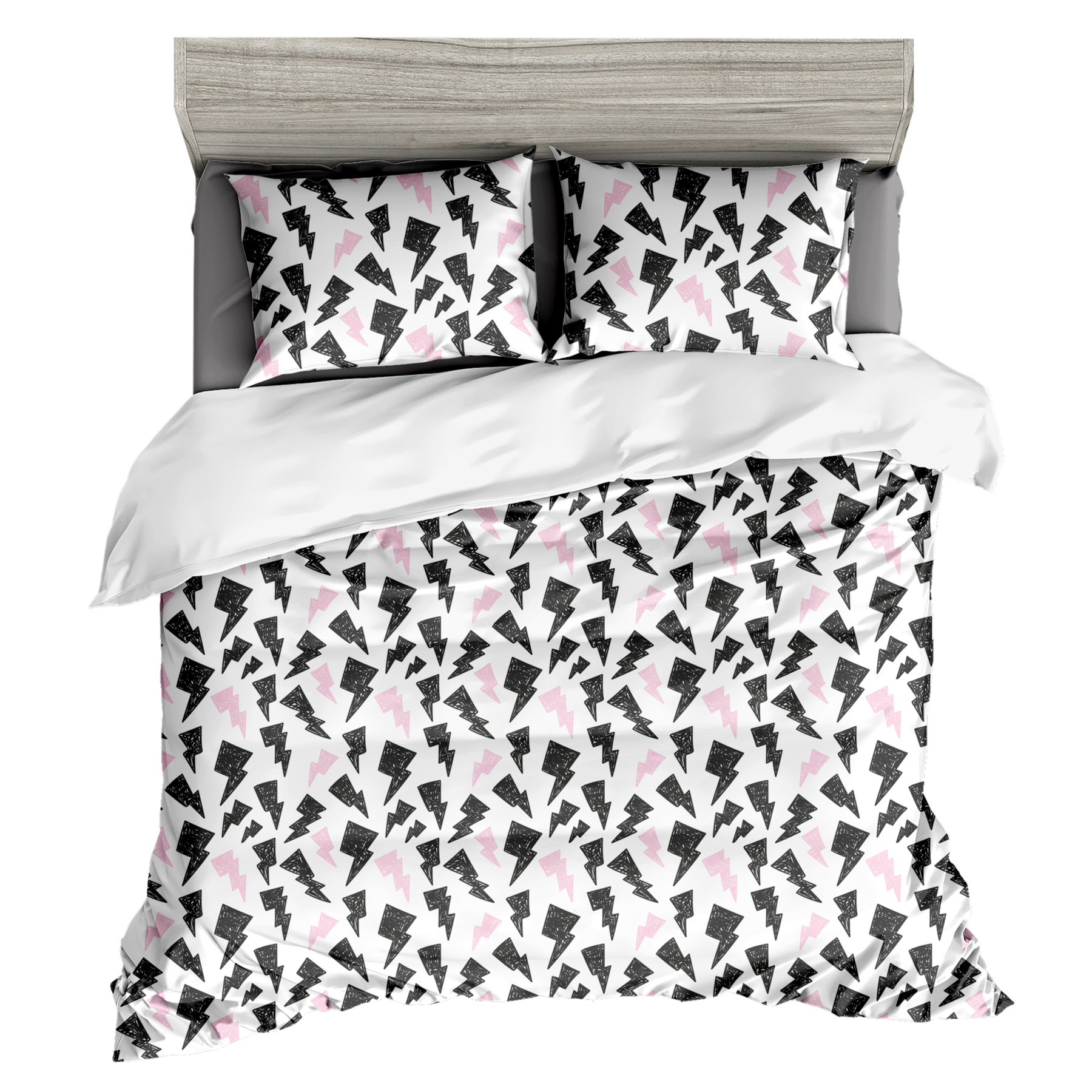 Vibrant Black & Light Pink Bedding Set Stylish & Playful Design for Any ...