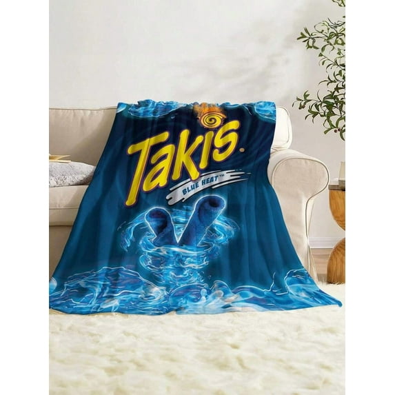 Vibrant Blue Heat Print Ultra Soft Flannel Throw Blanket, Lightweight ...