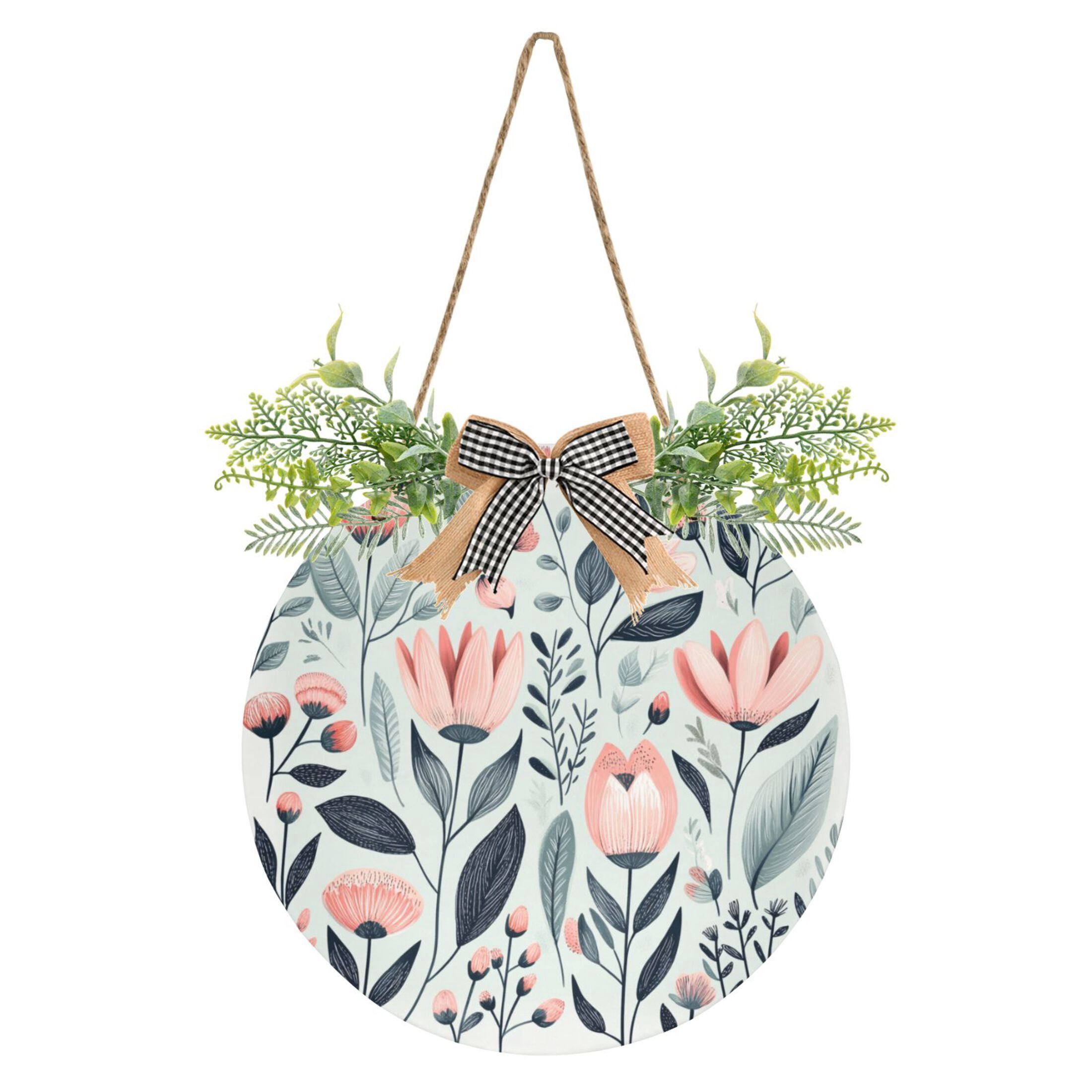 Vibrant Botanical Front Door Porch Decoration Hanging Sign with ...