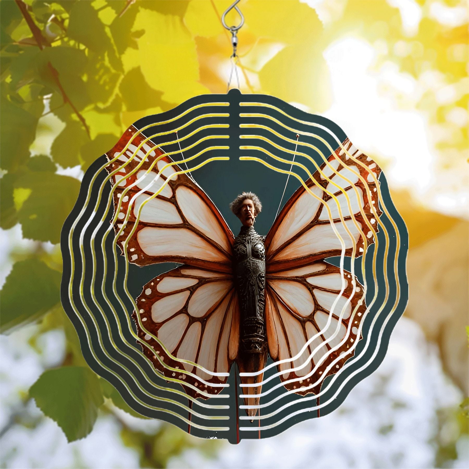 Vibrant Butterfly Metal Wind Spinner & Chime - Intricate Patterns for ...
