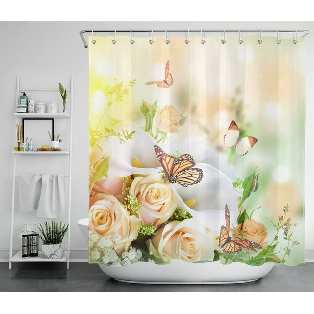 Vibrant Butterfly Shower Curtain - Add a Burst of Sunshine to Your ...