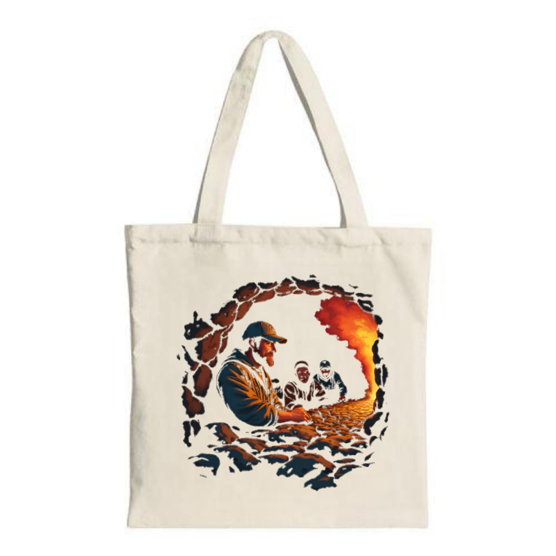 Vibrant Campfire Scene Tote Bag - Canvas Multifunctional Perfect for ...