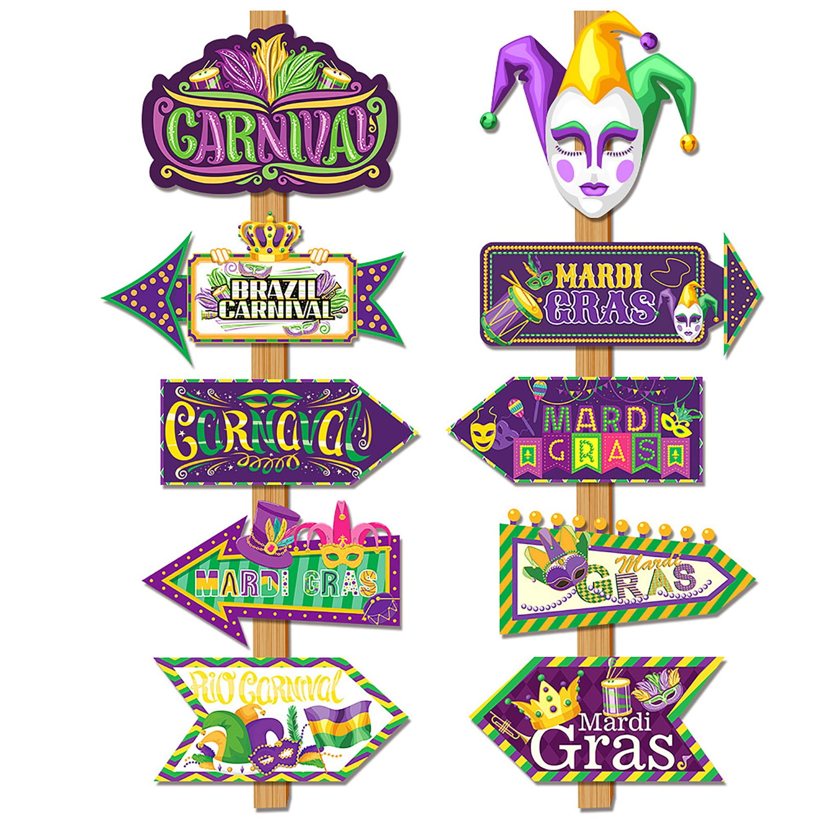 Vibrant Carnival and Mardi Gras Party Directional Signs | Festive ...