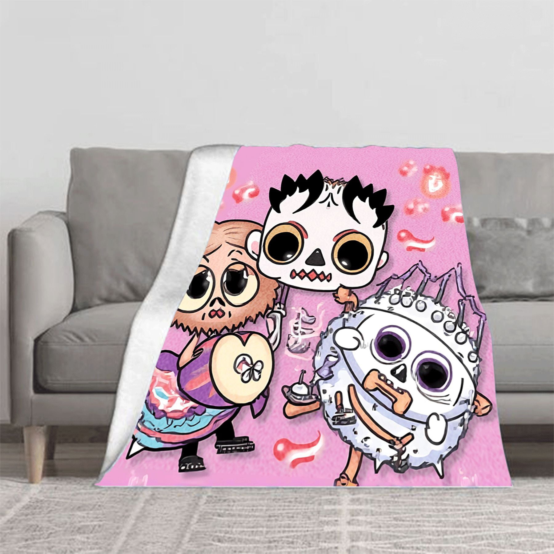 Vibrant Cartoon Characters Flannel Blanket - Soft Cozy Durable Design ...