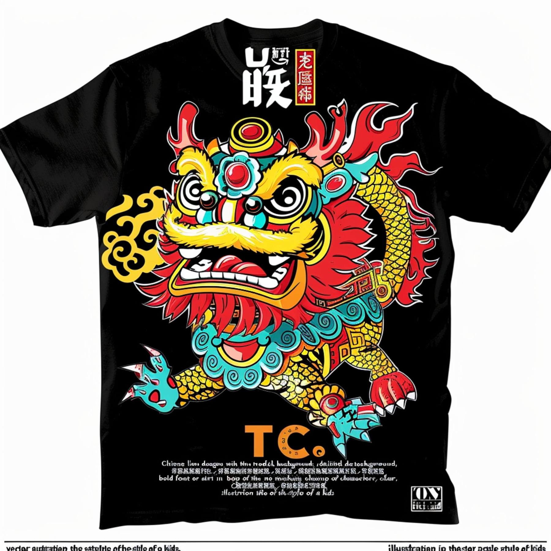 Vibrant Cartoon Dragon & Lion Dance Illustration Kids Book Cover Style ...