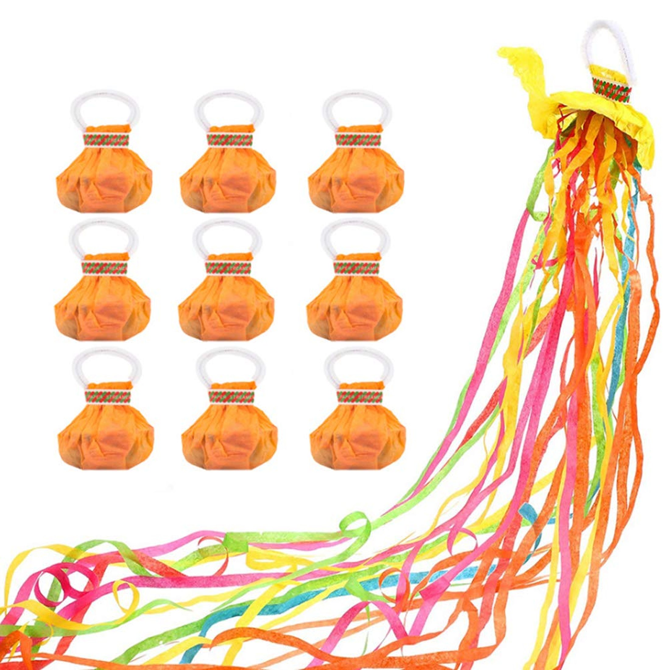 Vibrant Celebration Streamers - 10 Pack Colorful Hand Throw Party ...