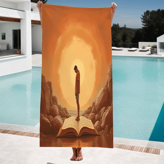 Vibrant Celestial Beach Towel - Stunning Sun & Water Design Perfect for ...