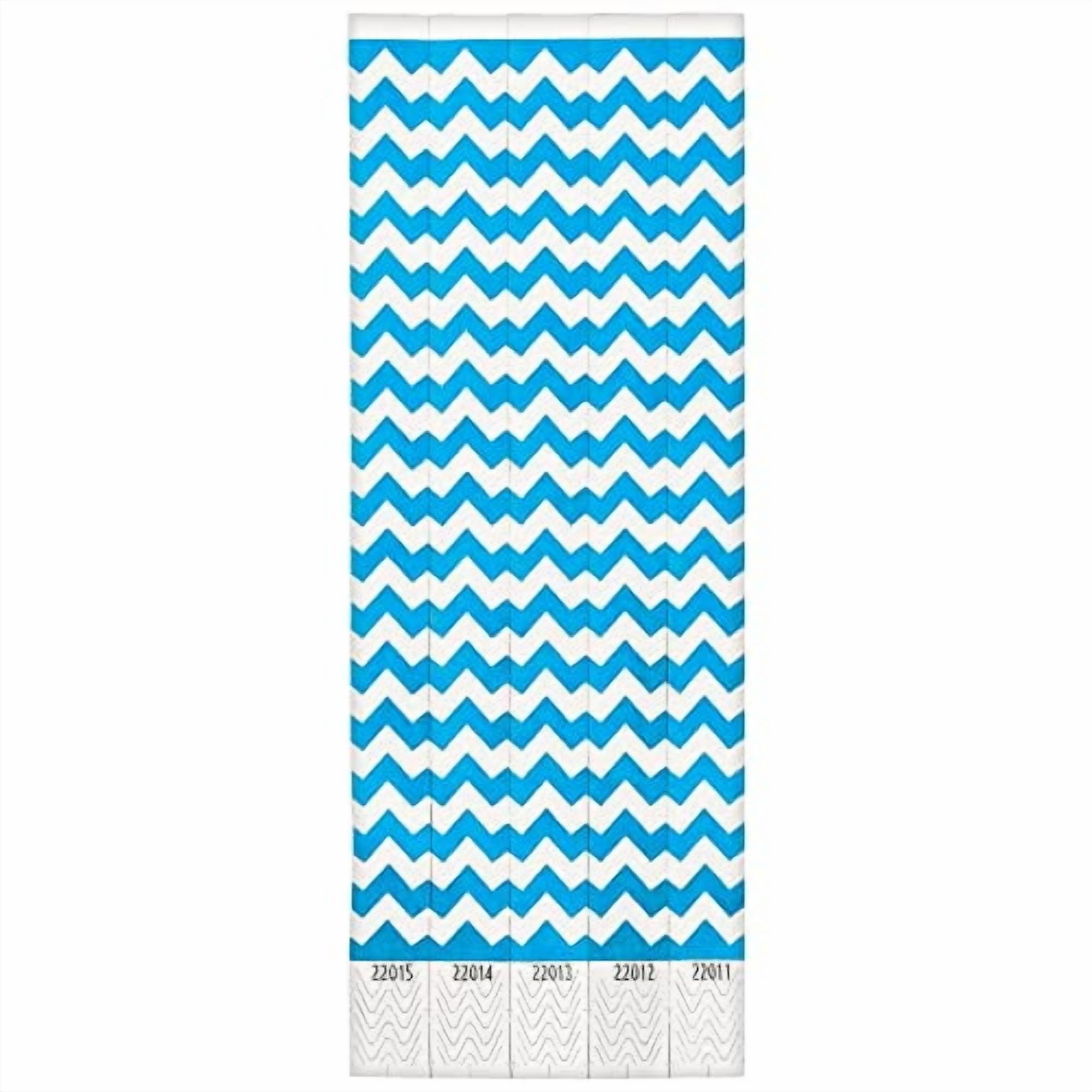 Vibrant Chevron Blue Wristbands - 500 Pack - Durable & Comfortable ...