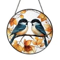 Vibrant Chickadee Pair Stained Glass Suncatcher, Window Decor with ...