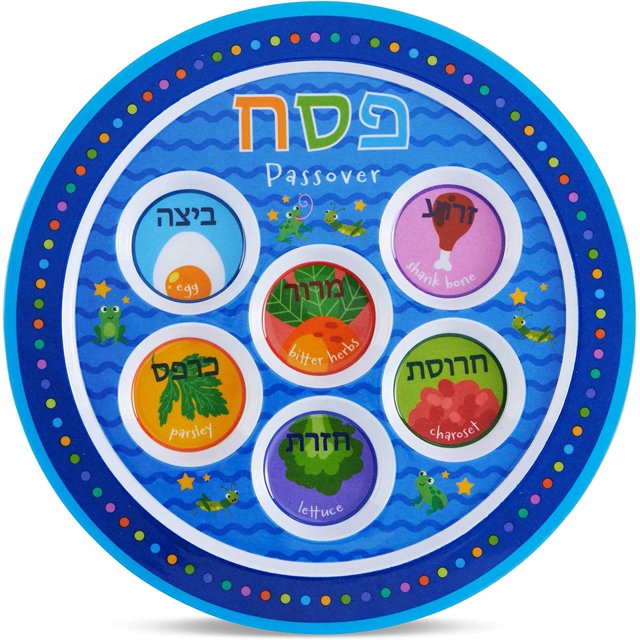 Vibrant Childrens Passover Theme Seder Plate 9" Melamine BPA-Free ...