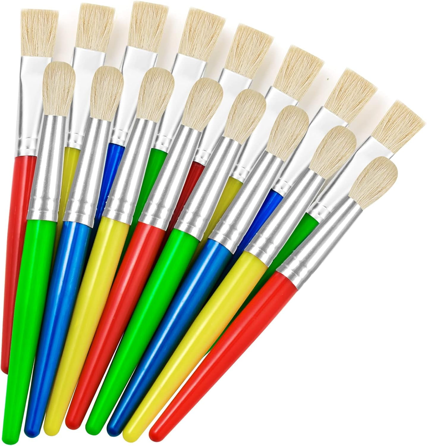 Vibrant Chubby Paint Brushes for Little Artists, Anti-Shedding Soft ...