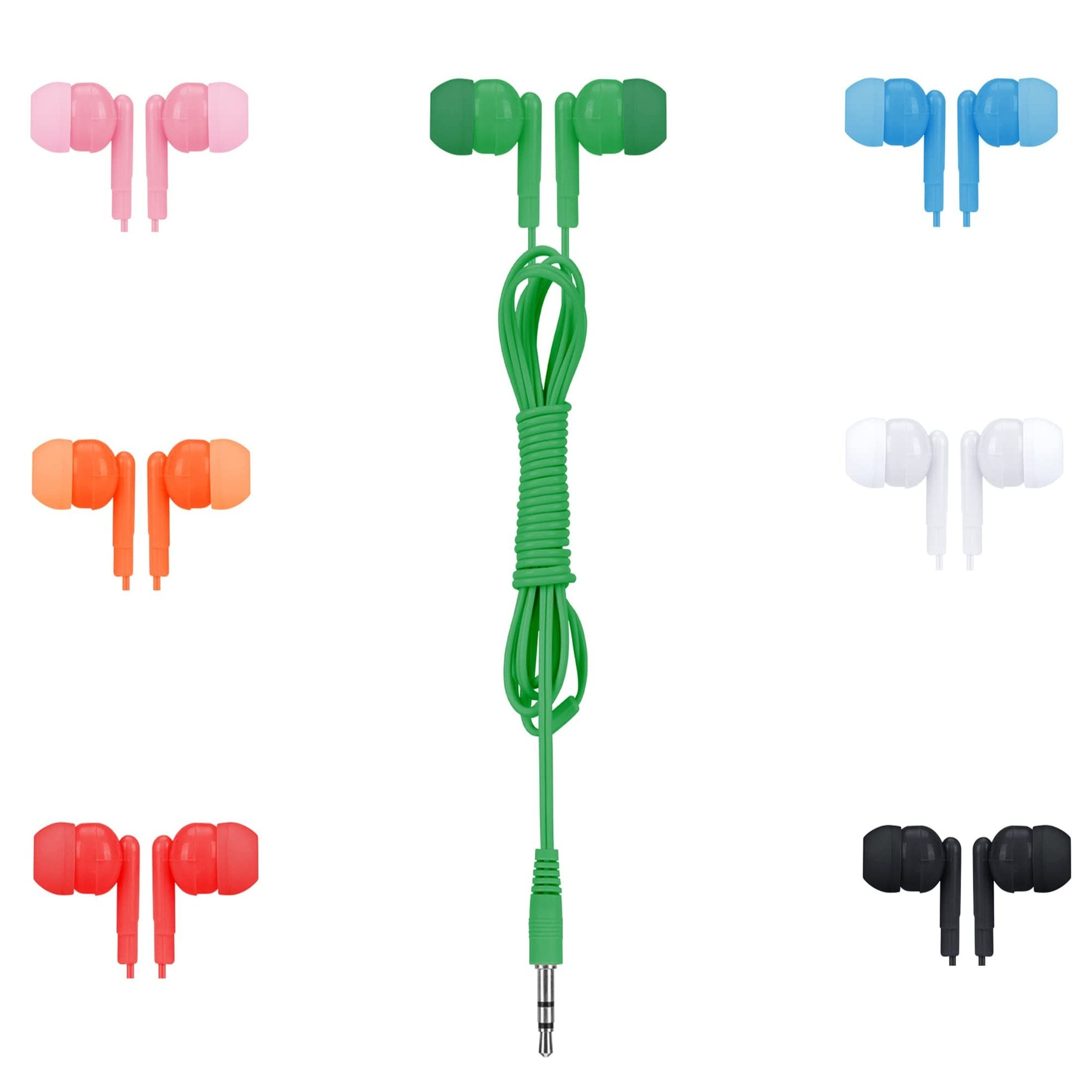 Vibrant Classroom Earbuds Set - 21 Pack Disposable Wired Headphones ...