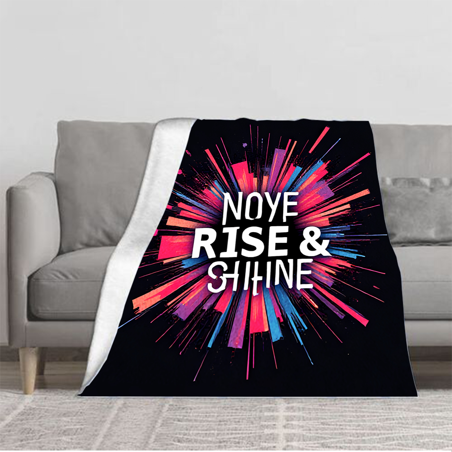 Vibrant Color Burst Flannel Blanket - Soft Cozy and Warm for Sofa ...