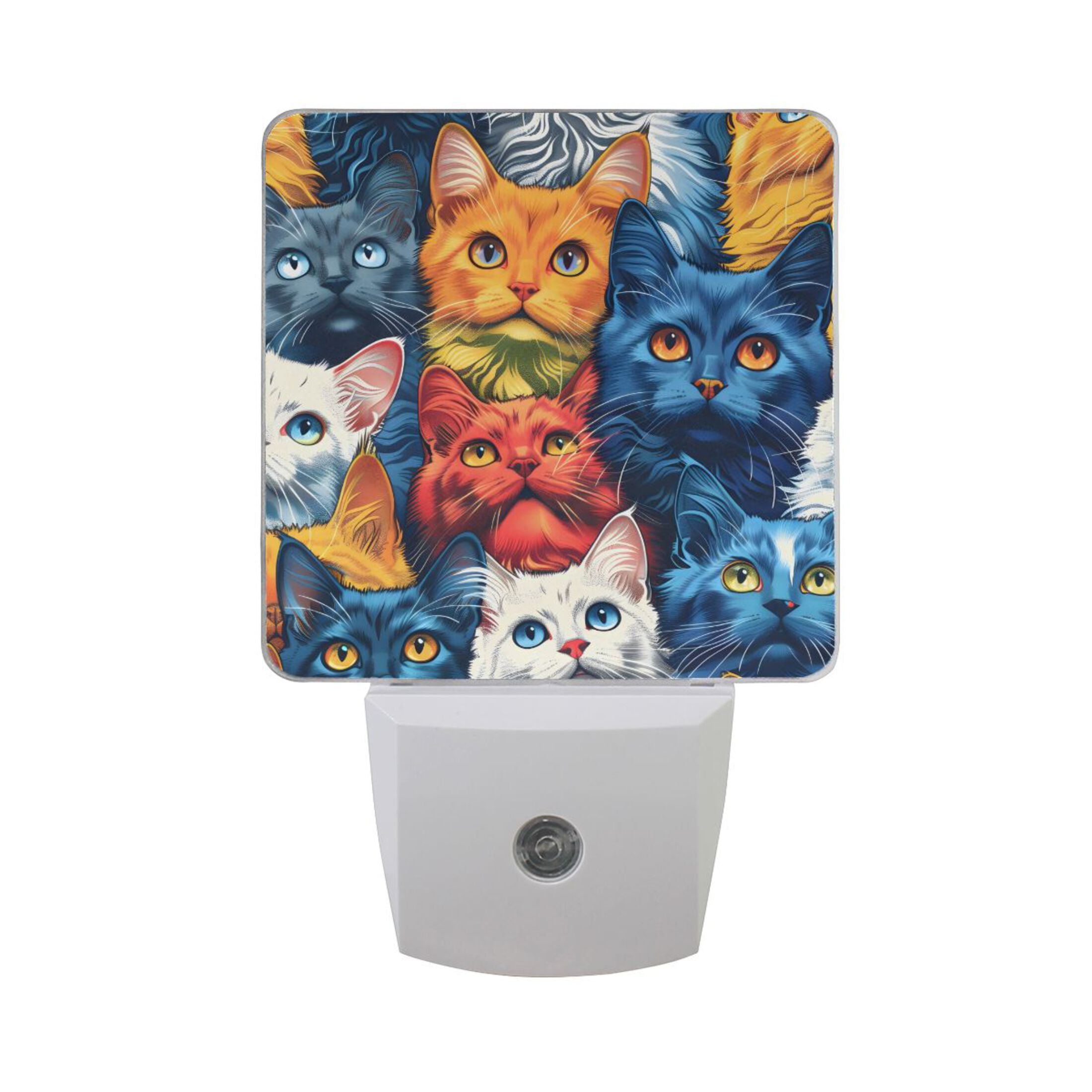 Vibrant Color Cute Cats Night Light 2 Pack LED Nightlight Plug into ...