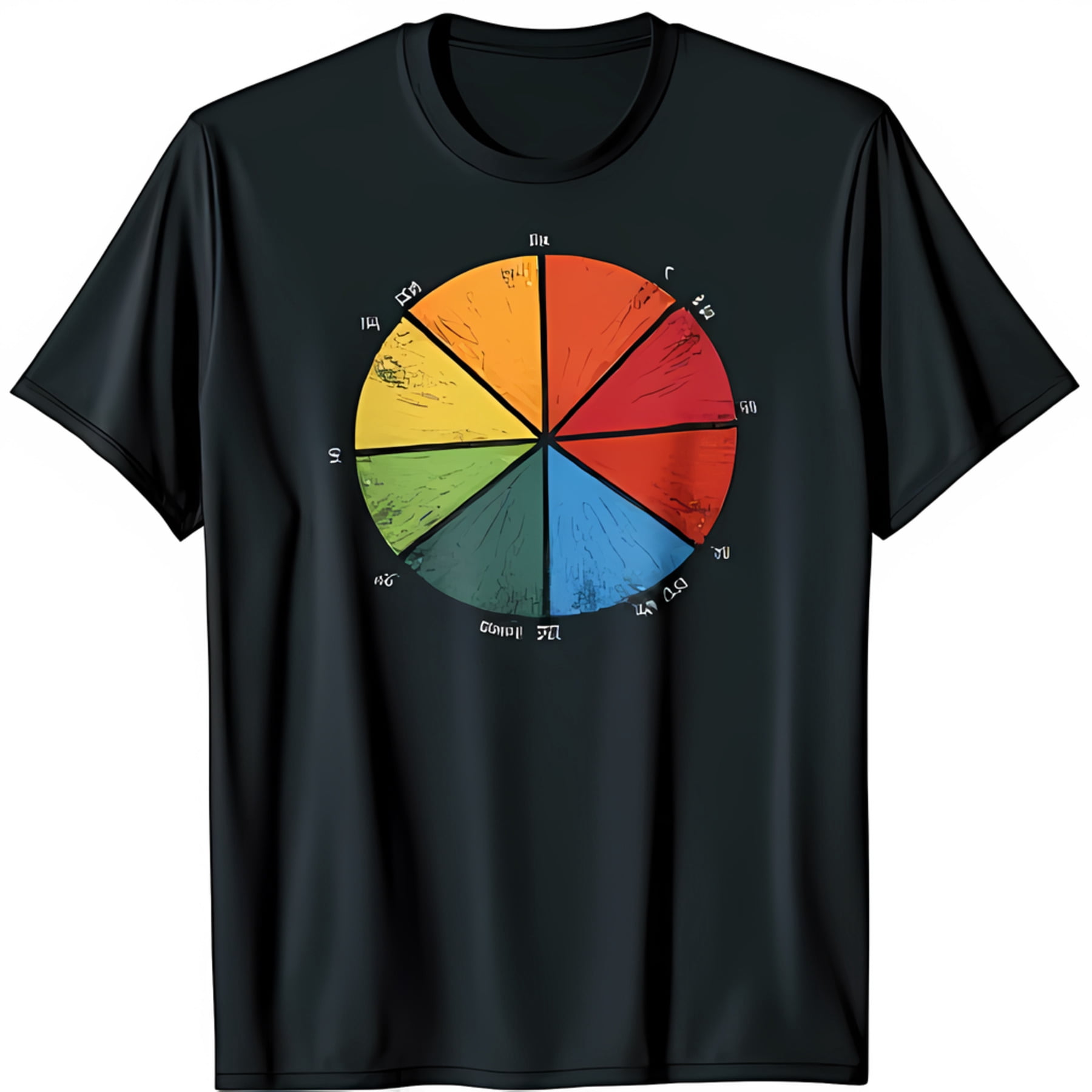 Vibrant Color Wheel Graphic on Black T-Shirt Artistic & Eye Catching ...