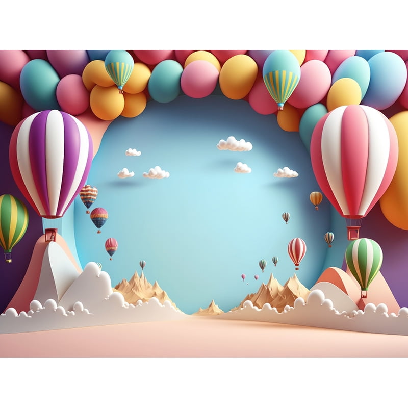 Vibrant Colored Balloons Birthday Party Photography Backdrops Props ...