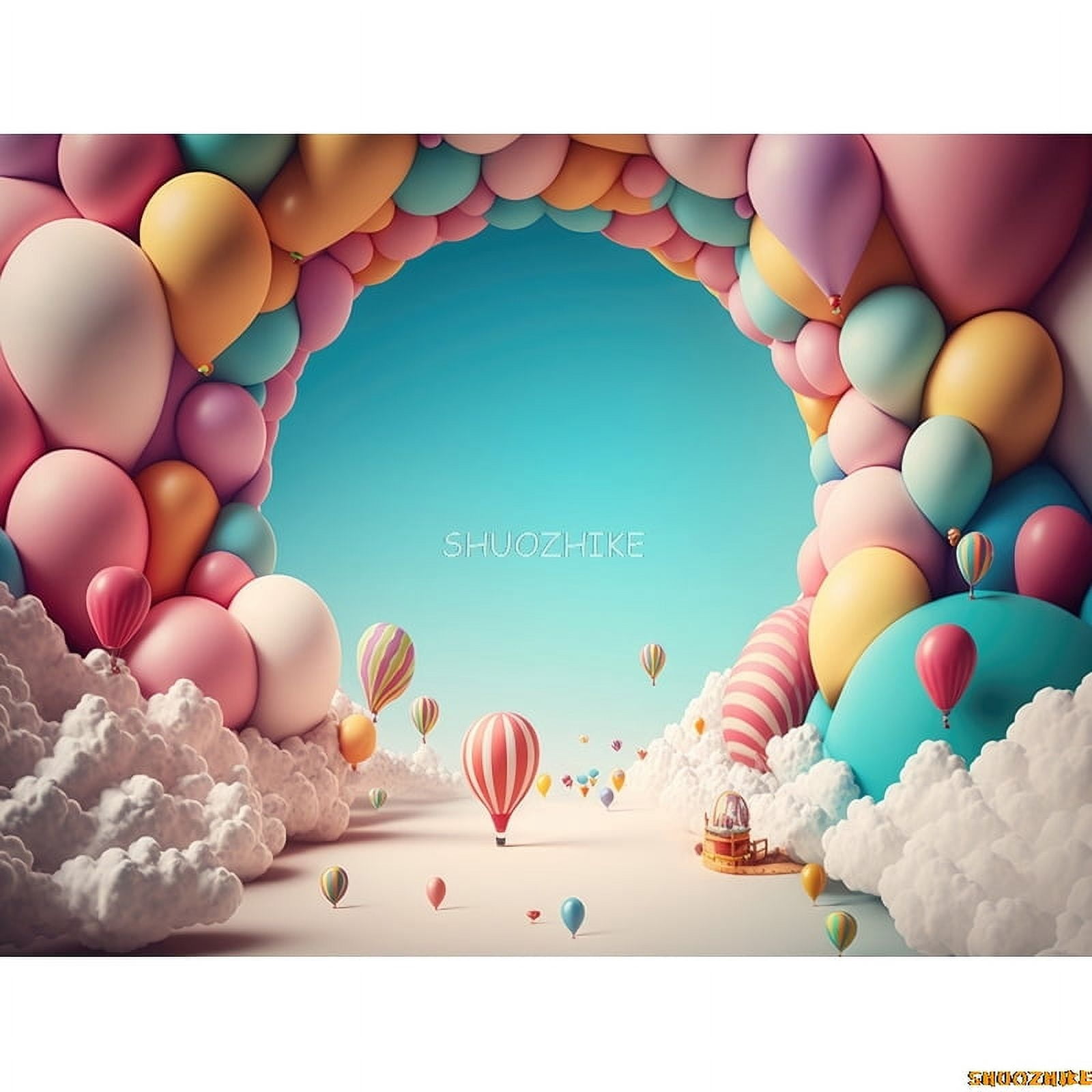 Vibrant Colored Balloons Birthday Party Photography Backdrops Props ...