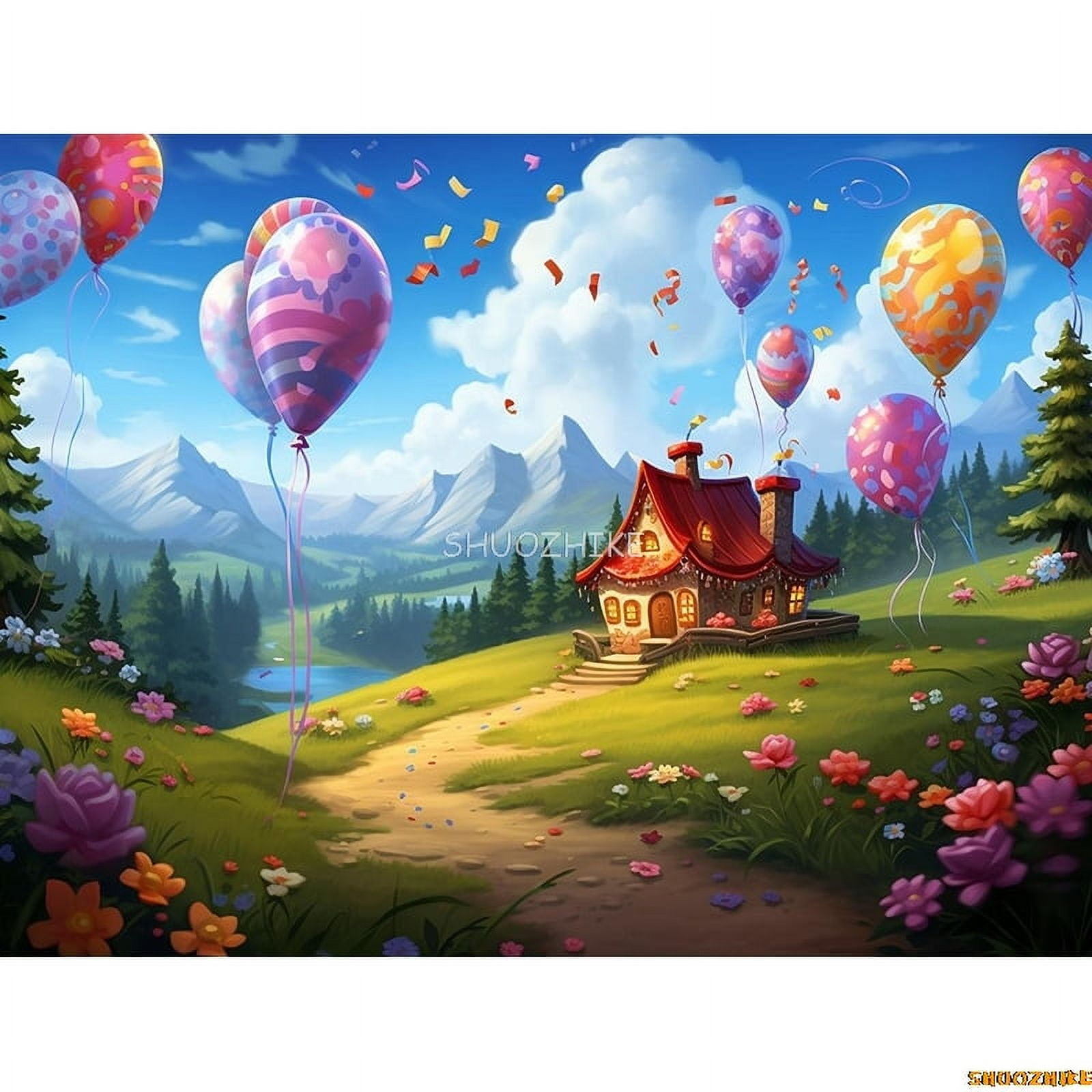 Vibrant Colored Balloons Birthday Party Photography Backdrops Props ...