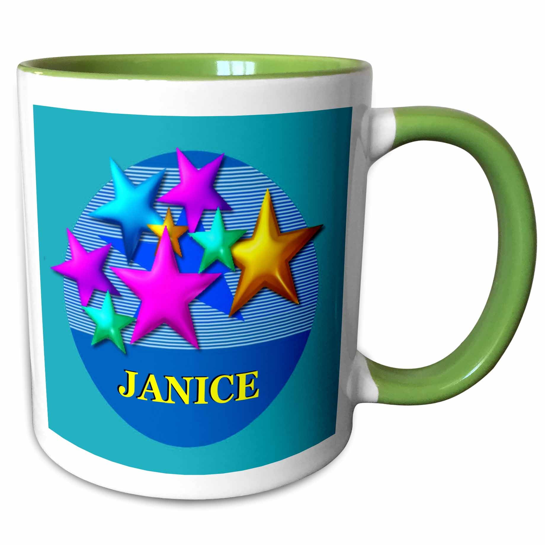 3drose, Vibrant Colored Stars on a Blue Background Personalized with ...