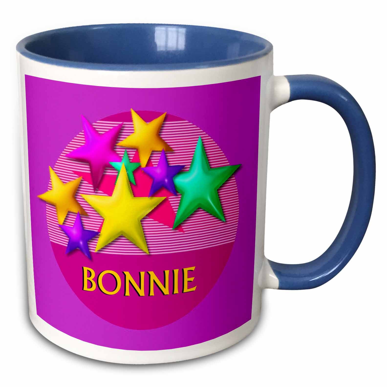 3drose, Vibrant Colored Stars on a Pink Background with the Name Bonnie ...