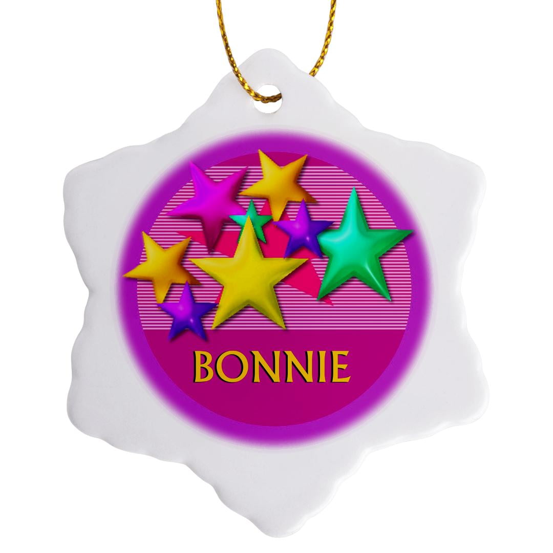 3drose, Vibrant Colored Stars on a Pink Background with the Name Bonnie ...