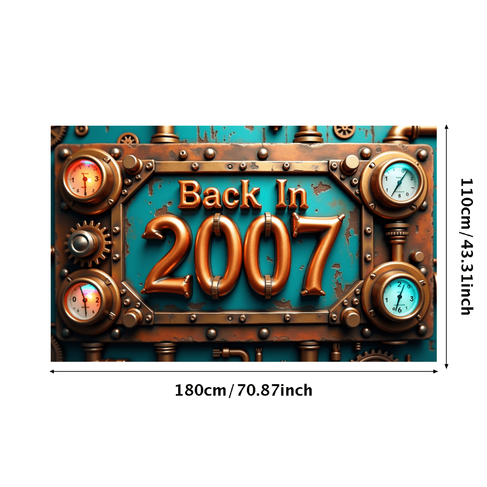 Vibrant Colorful Backdrop Banner with Retro 2007 Theme Party ...