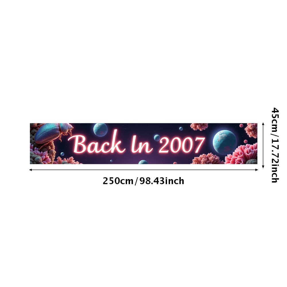 Vibrant Colorful Backdrop Banner with Retro 2007 Theme Party ...