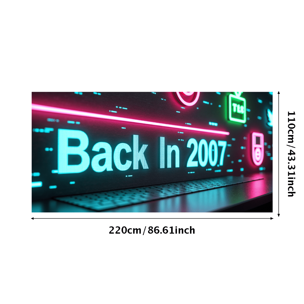 Vibrant Colorful Backdrop Banner with Retro 2007 Theme Party ...