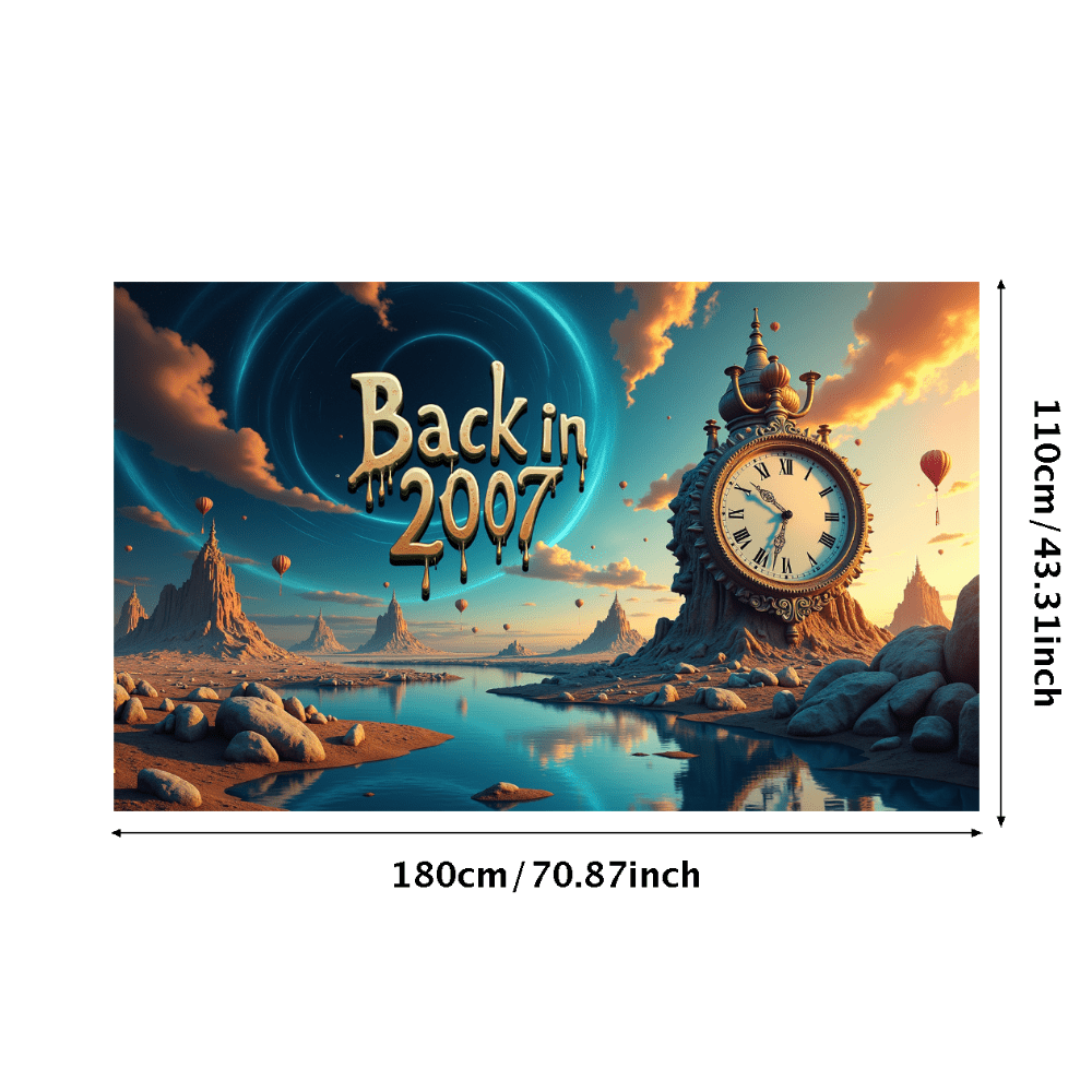 Vibrant Colorful Backdrop Banner with Retro 2007 Theme Party ...