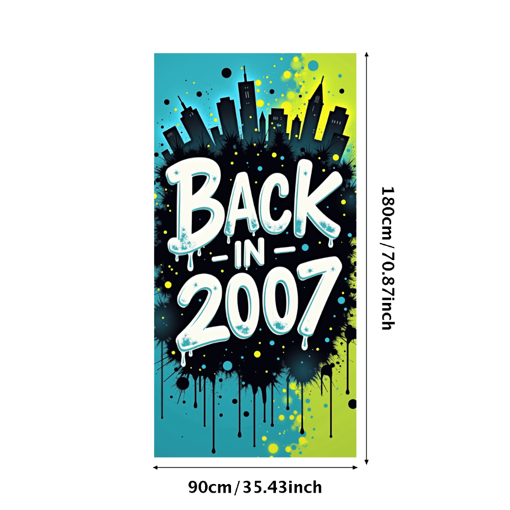 Vibrant Colorful Backdrop Banner with Retro 2007 Theme Party ...