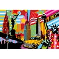 Vibrant, Colorful New York City Times Square Scene; One 14x11in Poster ...
