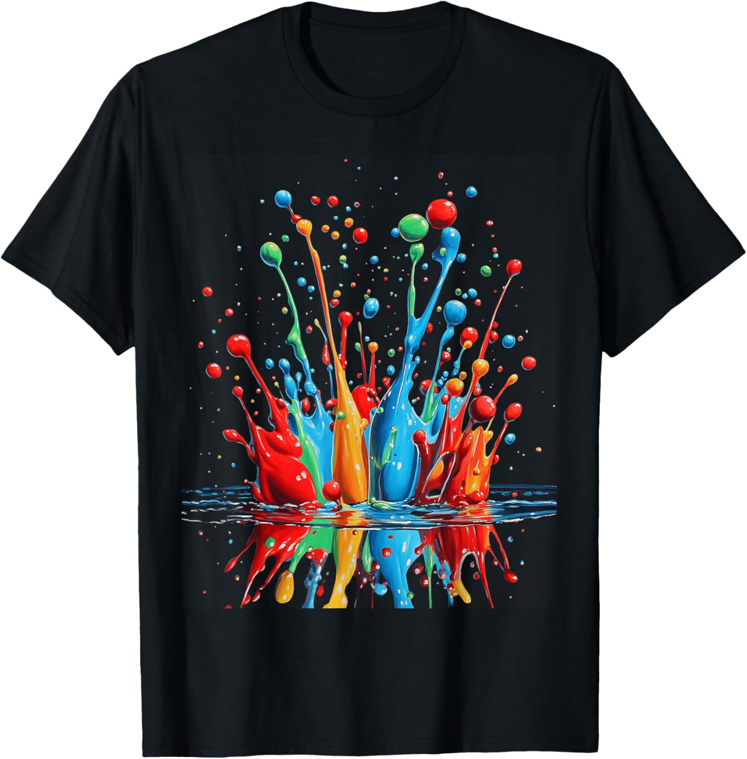 Vibrant Colorful Splash Abstract Art for Art Lovers T-Shirt - Walmart.com