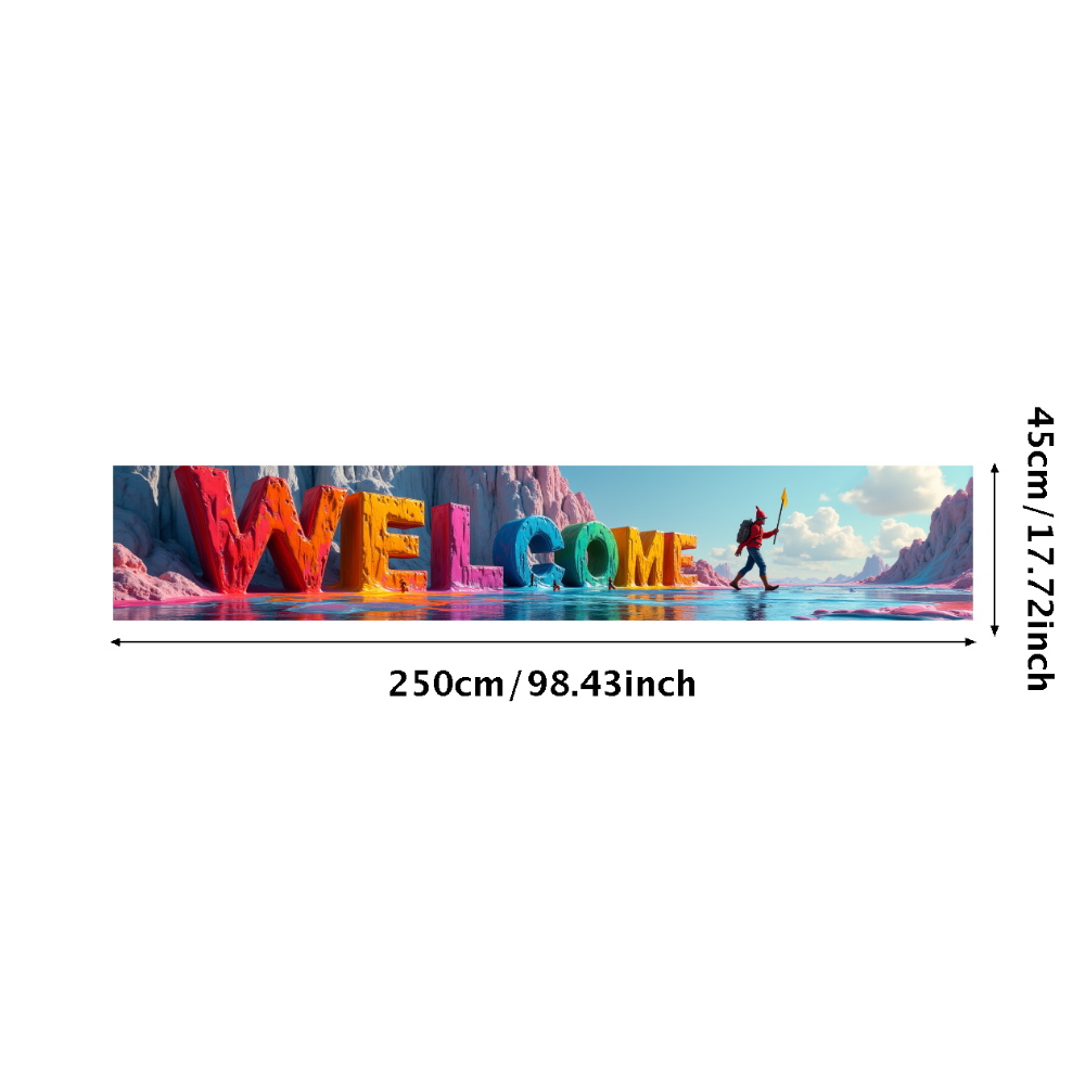 Vibrant Colorful Welcome Banner Background Backdrop Party Decorations ...