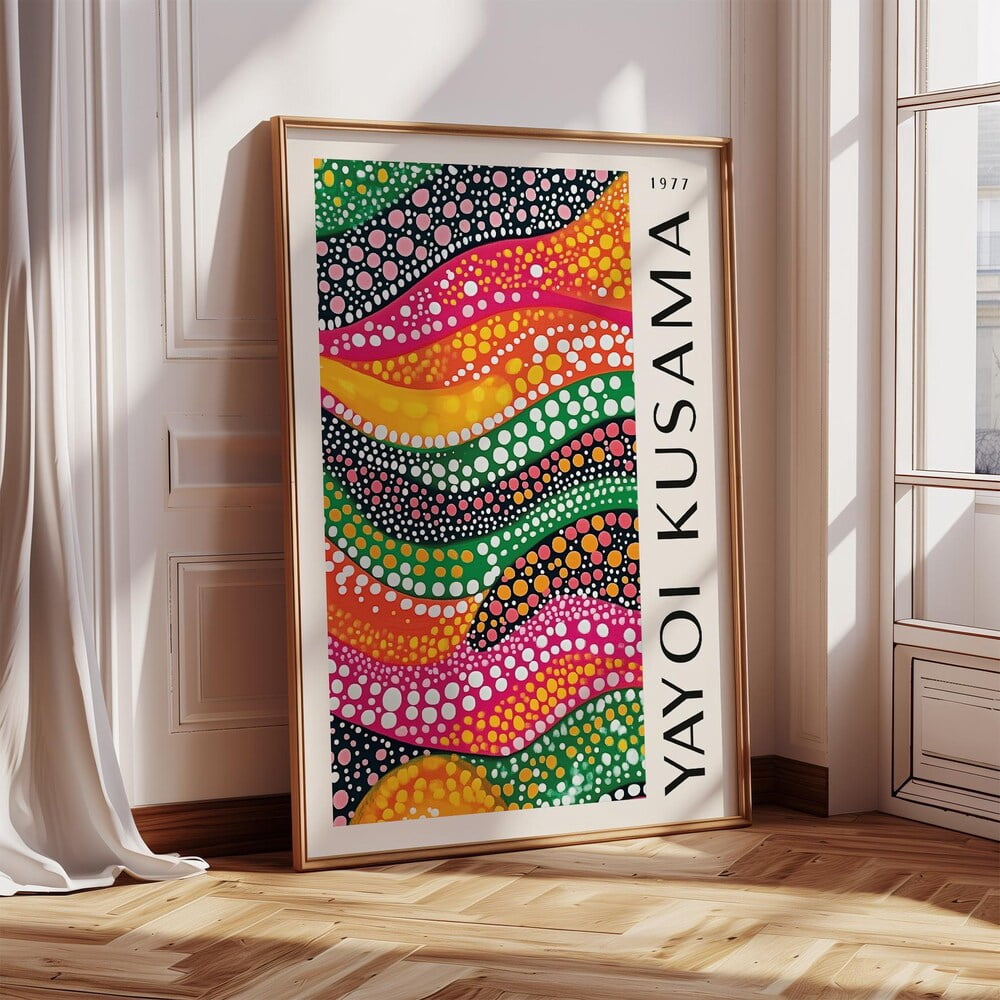 Vibrant Colourful Art Poster Yayoi Kusama Abstract Wall Decor ...